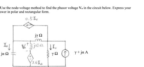 solved use the node voltage method to find the phasor
