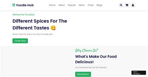 Foodie Hub React Codesandbox