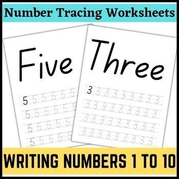 Number Tracing Worksheets Writing Numbers 1 To 10 By Proud To Be Learning