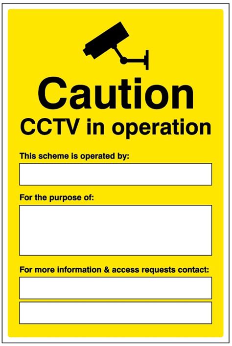 Caution Cctv In Operation With Space For Including Scheme Details Nixon Safety