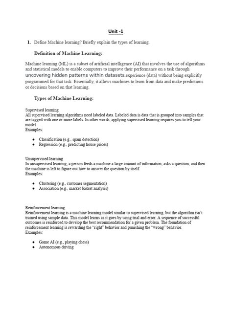 Machine Learning Question Bank Pdf Machine Learning Principal Component Analysis