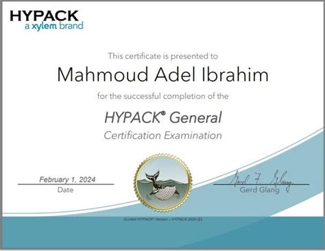 Certification Hypack Hydrography Surveving Mahmoud Adel