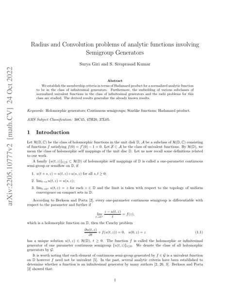 Pdf Radius And Convolution Problems Of Analytic Functions Involving