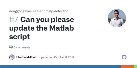 Can You Please Update The Matlab Script Issue Donggong Memae Anomaly Detection GitHub