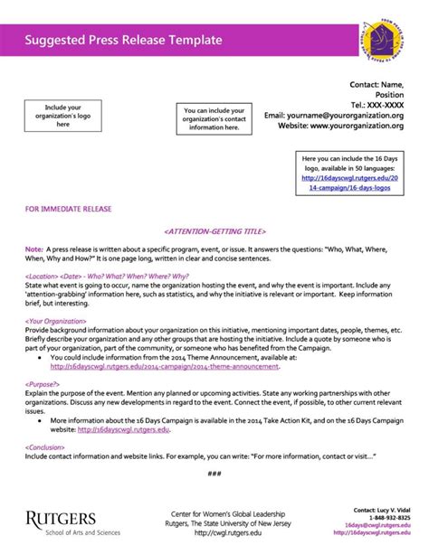 46 Plantillas Ejemplos Y Muestras De Formato De Comunicado De Prensa