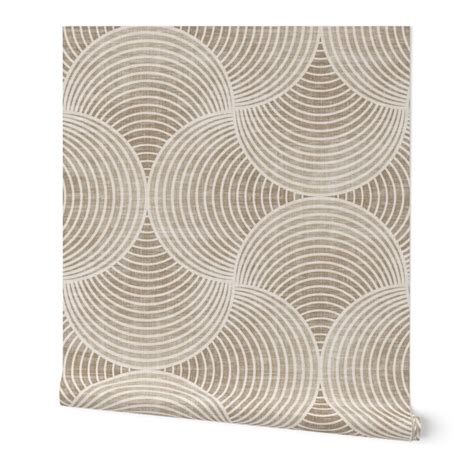 Geometric Grace Taupe Wallpaper Spoonflower