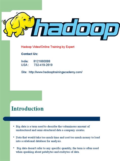Best Hadoop Online Training Pdf Apache Hadoop Map Reduce