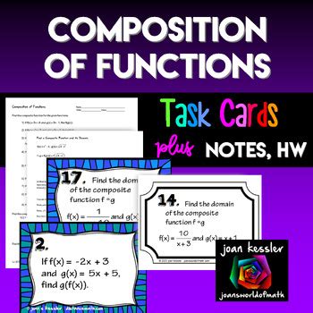 Composition Of Functions Task Cards HW Notes By Joan Kessler TPT
