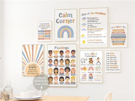 30 Calming Corner Classroom Boho Calm Down Printable Decor Etsy Uk