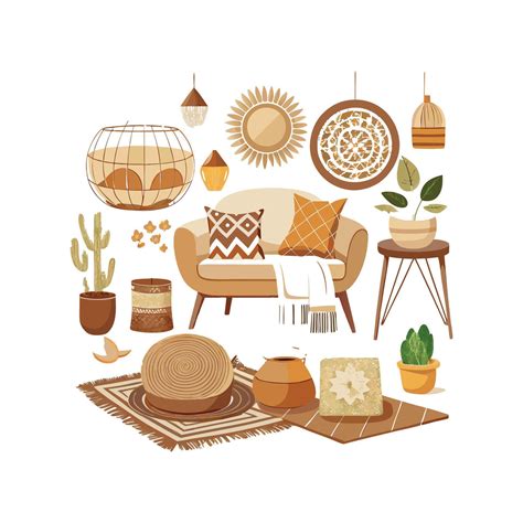 Stylized Boho Chic Elements For Modern Interiors 59087349 Vector Art At Vecteezy