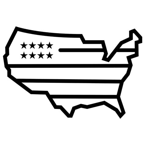 Usa Flag Map Outline Svg Png  Pdf Files Craftpi