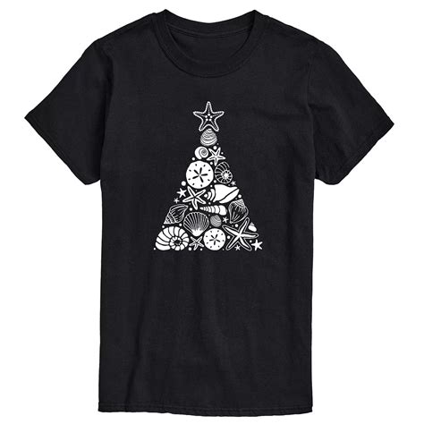 Big And Tall Sea Shell Christmas Tree Graphic Tee
