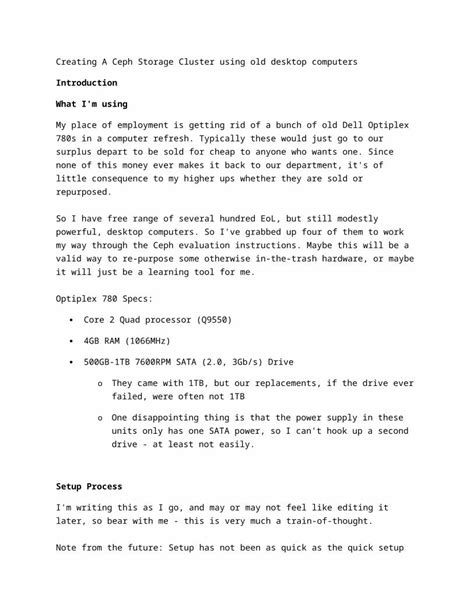 Docx Creating A Ceph Storage Cluster Using Old Desktop Computers Dokumentips