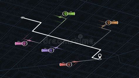 detailed city street map with various points of interest gps tracking