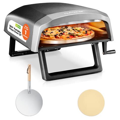 Nutrichef Table Top Portable Outdoor Pizza Ovens 12 Inch Gas Pizza Oven 360° Rotating Pizza