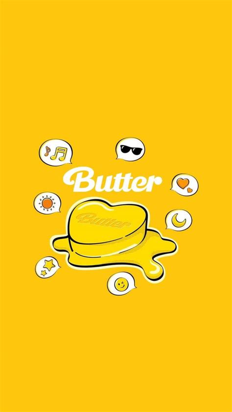 Download Bts Butter Cute Speech Bubble Emojis Wallpaper