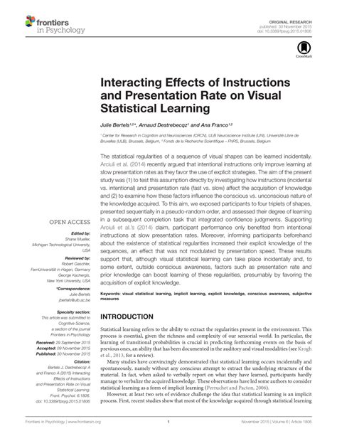 Pdf Interacting Effects Of Instructions And Presentation Rate On