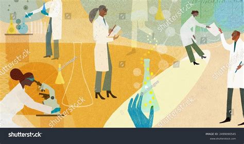 Research Scientists Working Together Laboratory Stock Illustration 2499090545 Shutterstock