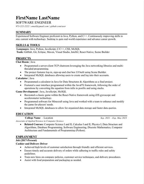 Resume Review For Computer Sciencesoftware Engineering Rresumes