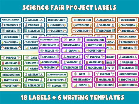 Printable Science Fair Project Labels