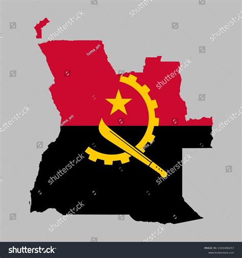 Angola Flag Inside Angolan Map Borders Stock Vector Royalty Free