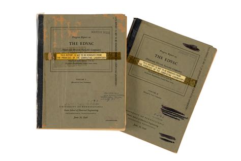 Bonhams Edvac 1946 Progress Report Progress Report On The Edvac