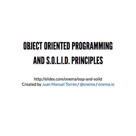 Object Oriented Programming And SOLID Concepts