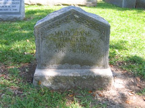 Mary Jane Granger Thacker 1854 1889 Find A Grave Memorial