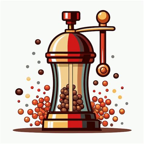 Pepper Grinder Vector Illustration Isolated Design Premium Ai