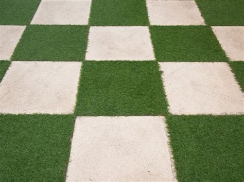 Premium Photo Grass And Concrete Checker Background Texture