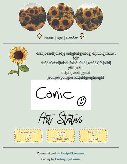 Sunflower Profile Coding F2u By Coding By Fiona On Deviantart