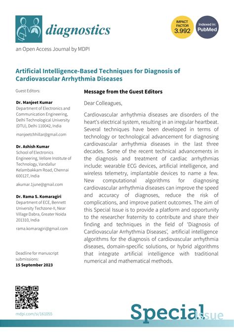 Pdf Cfpspecial Issue On Artificial Intelligence Based Techniques For Diagnosis Of