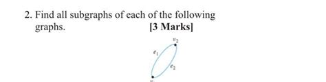 solved 2 find all subgraphs of each of the following