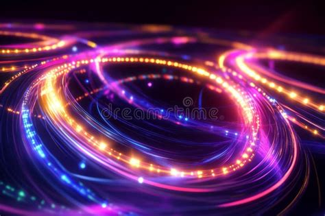 A Mesmerizing 3d Abstract Background Displaying An Endless Fractal Loop Of Glowing Neon Pathways