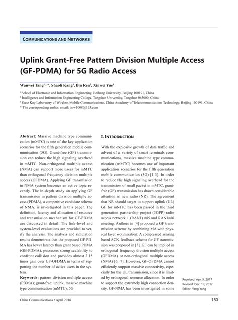 Pdf Uplink Grant Free Pattern Division Multiple Access Gf Pdma For