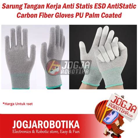 Jual Sarung Tangan Kerja Anti Statis Esd Carbon Fiber Gloves Pu Palm Coated Kab Sleman
