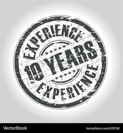 10 Years Experience Royalty Free Vector Image Vectorstock