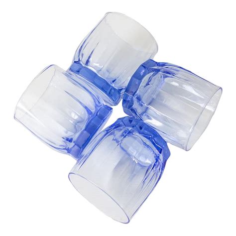 Cornflower Blue Ombre Lowball Cocktail Glasses Set Of Four Chairish