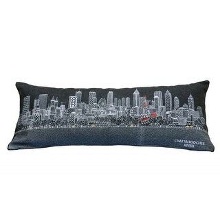 35 Black Atlanta Nighttime Skyline Lumbar Decorative Pillow Bed Bath