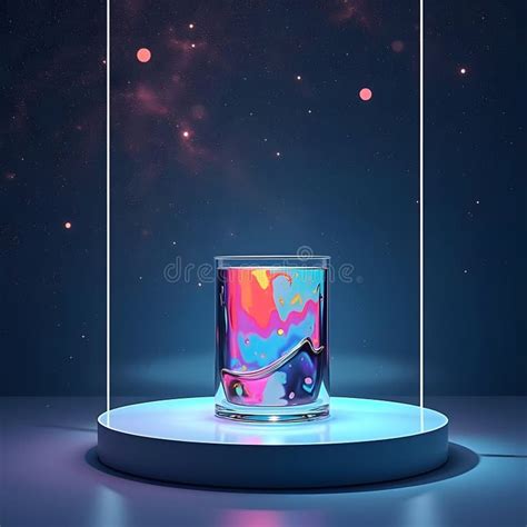 Vivid Pop Art Glass Platform Showcasing Bold Products In Celestial