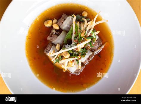 Delicious Asian Inspired Dish With Beef And Fresh Herbs In A Savory