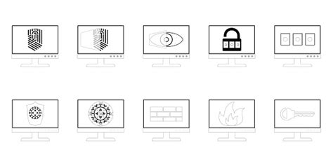 Display Security Set Collection Illustration Stock Illustration