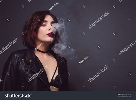 Young Sexy Girl Bra Leather Jacket 스톡 사진 626806160 Shutterstock