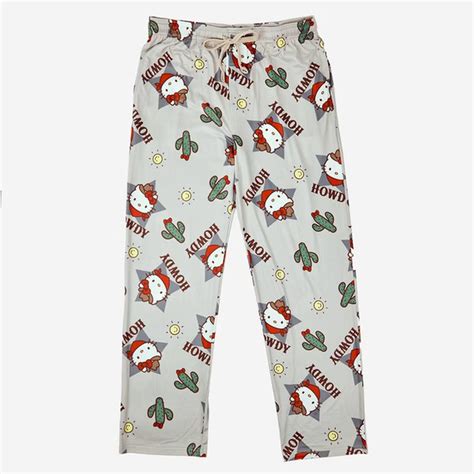 Mens Sanrio Hello Kitty Howdy Knit Pajama Pants Large Gray 1 Each