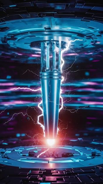 laser beam falls from top to bottom 3d rendering background computer