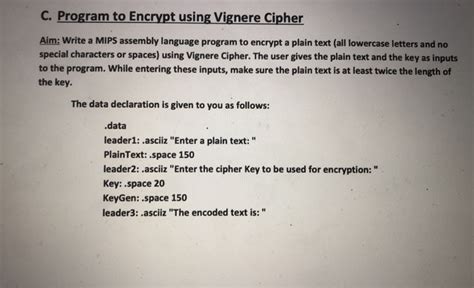 C Program To Encrypt Using Vignere Cipher Aim Write