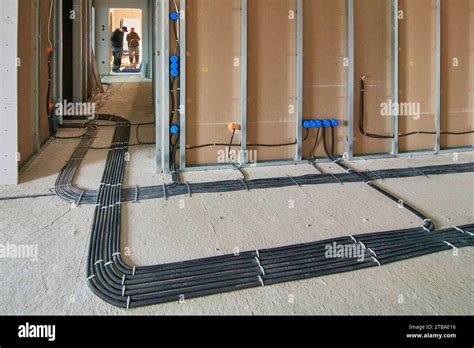 Interior Work With Complex Electrical Installation Laying Of Many