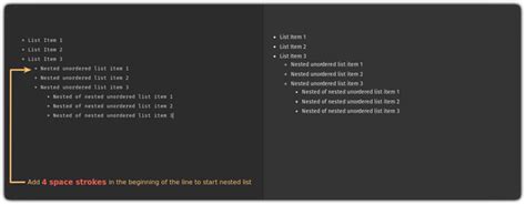 How To Create Nested Lists In Markdown