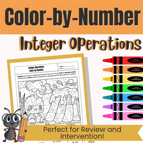 Integer Operations Color By Number Middle And High School Math Review
