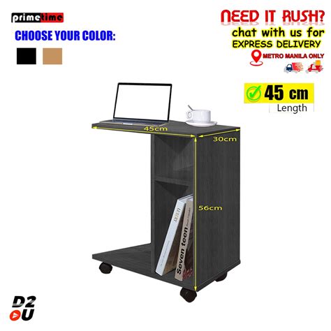 Primetime Modern Living Room Rolling Side Table Center Table Side